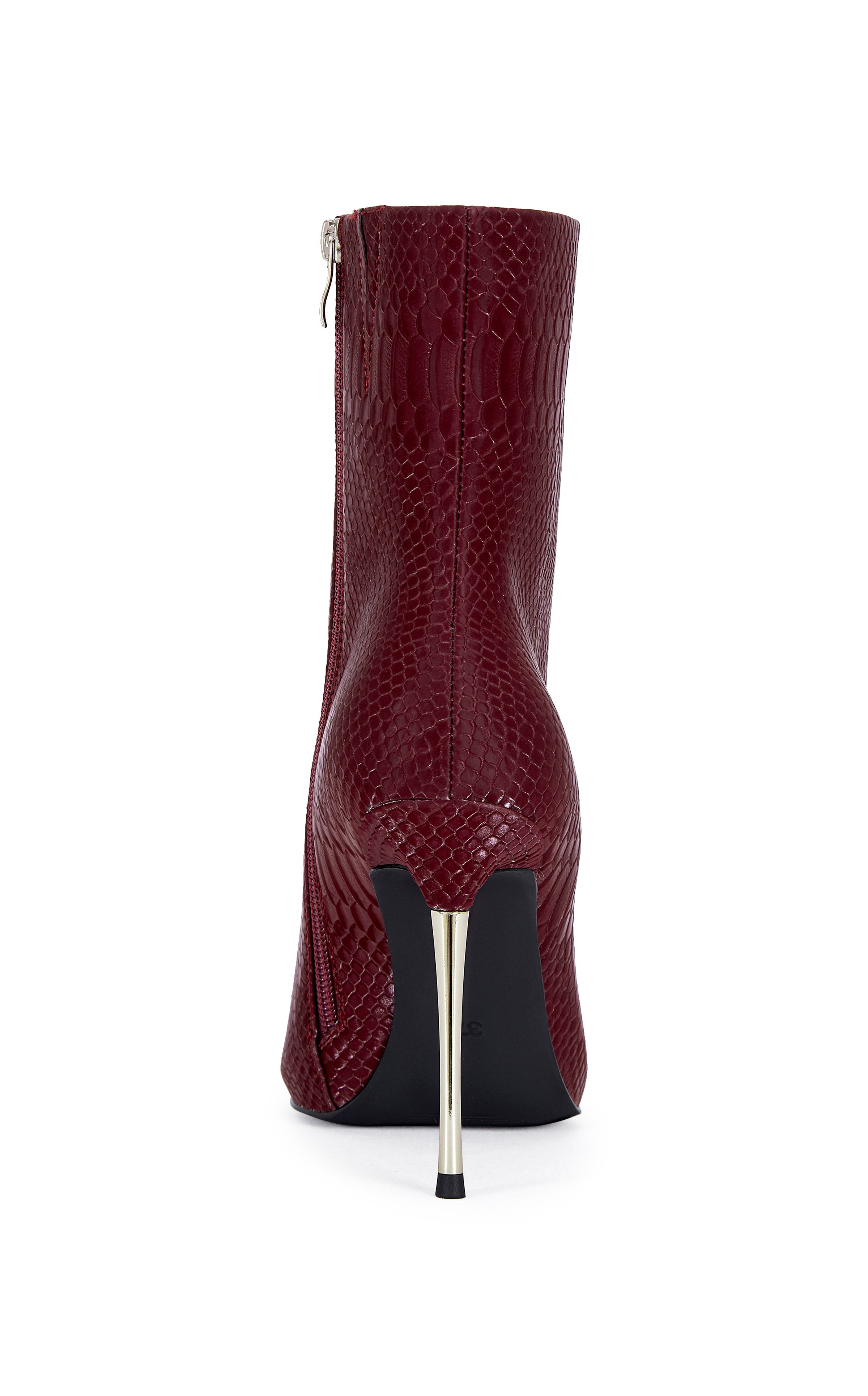 CALEAN-BURGUNDY STILETTO BOOTIE | AZALEA WANG
