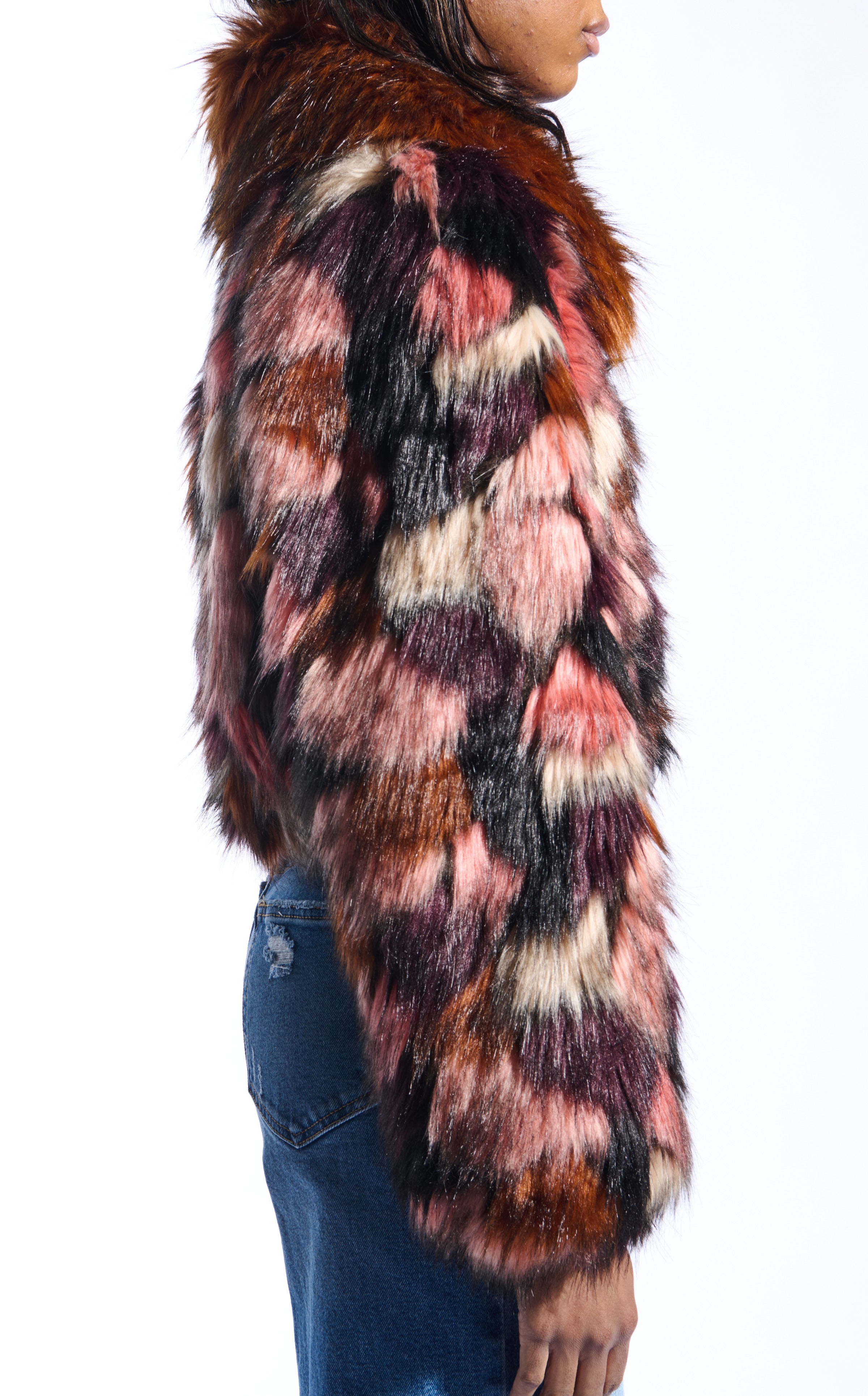 CHAQUETA DE PIEL SINTÉTICA MULTICOLOR MOLLY | AZALEA WANG